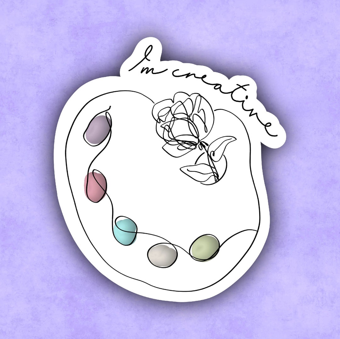 I'm Creative Line Art Sticker Line Art Women Empowerment Feminist ...