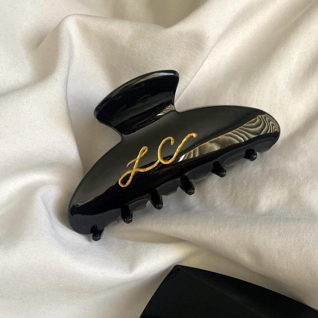 Medium Personalized Hand Engraved Hair Clip - Etsy