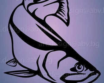 Vector TARPON FISH FIN ai eps pdf png svg dxf jpg Image | Etsy