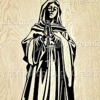 Mother of Jesus Svg, Rose With Virgin Mary Svg, Virgin Mary Svg Black ...