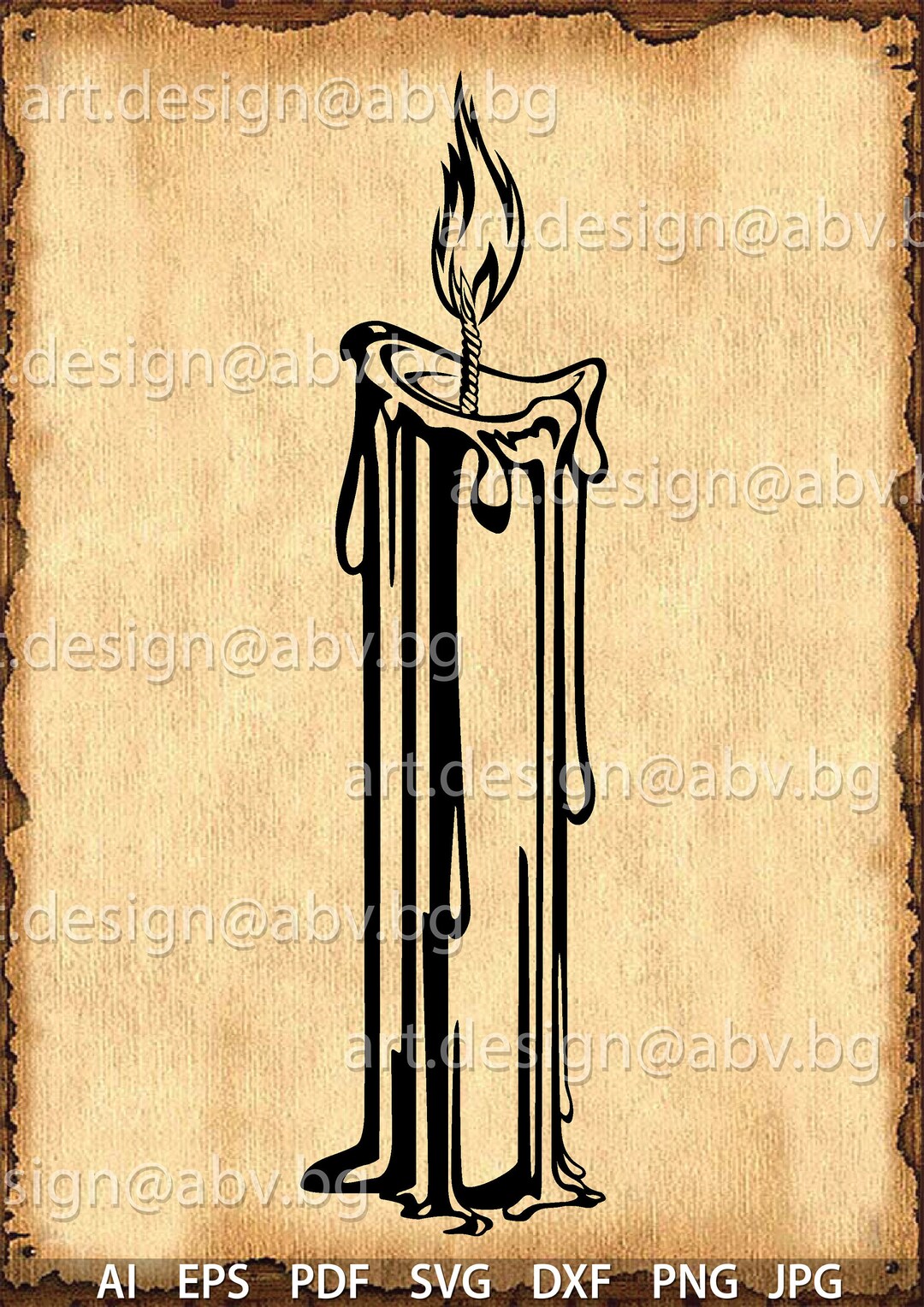 Vector CANDLE, Fire, Ai, Eps, Pdf, Svg, Dxf, Png, Jpg Instant Download ...