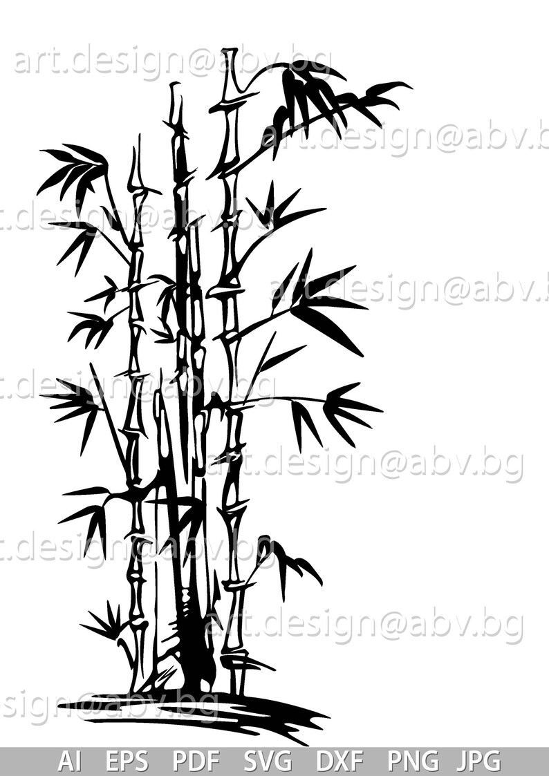 Vector BAMBOO AI Eps Pdf Png Svg Dxf Jpg Download - Etsy