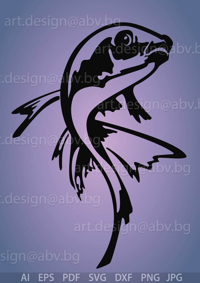 Vector FISH AI Eps SVG Dxf Pdf Png Jpg Download - Etsy