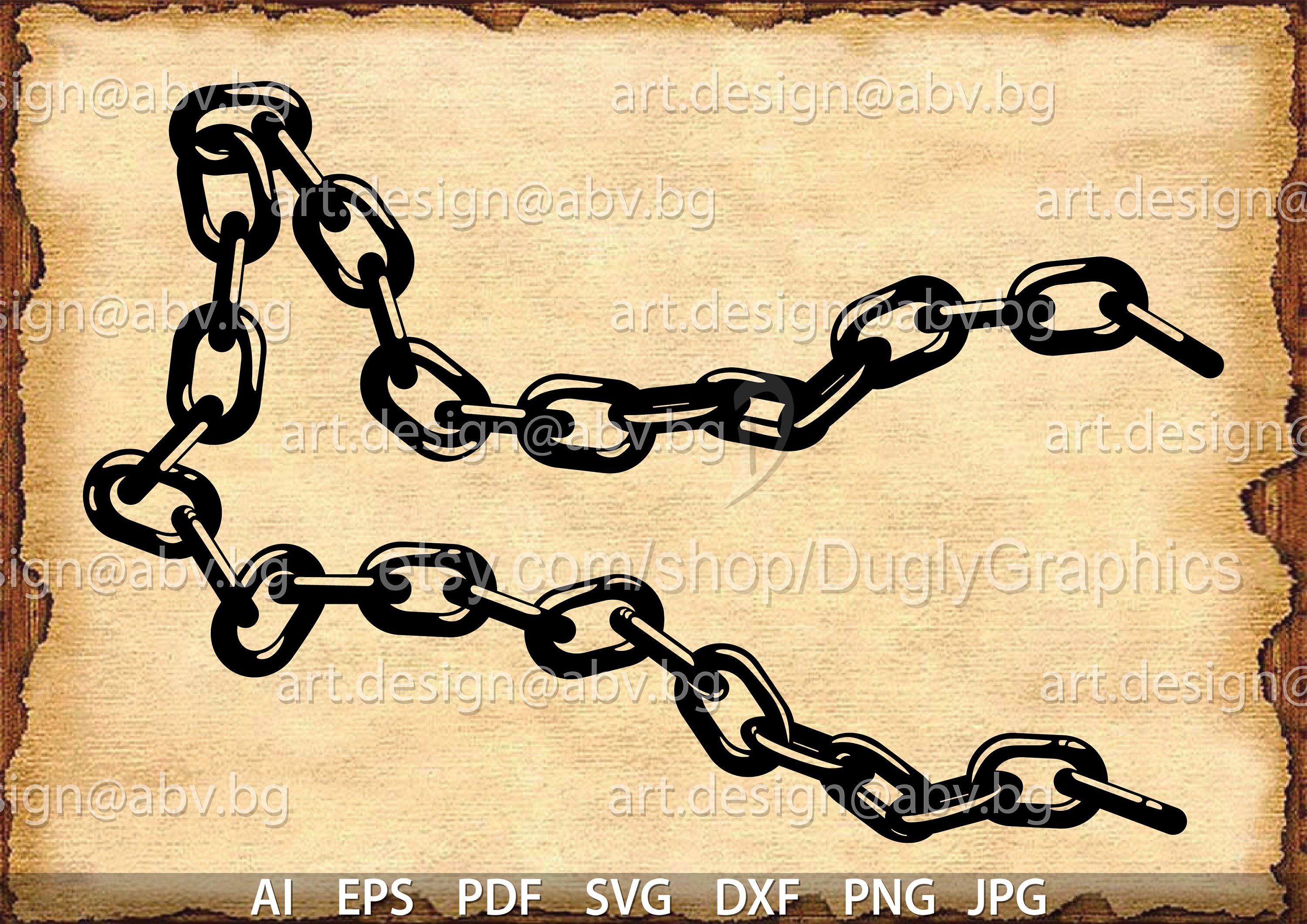 Vector CHAINS AI Eps Svg Dxf Pdf Png Jpg Download Digital | Etsy UK