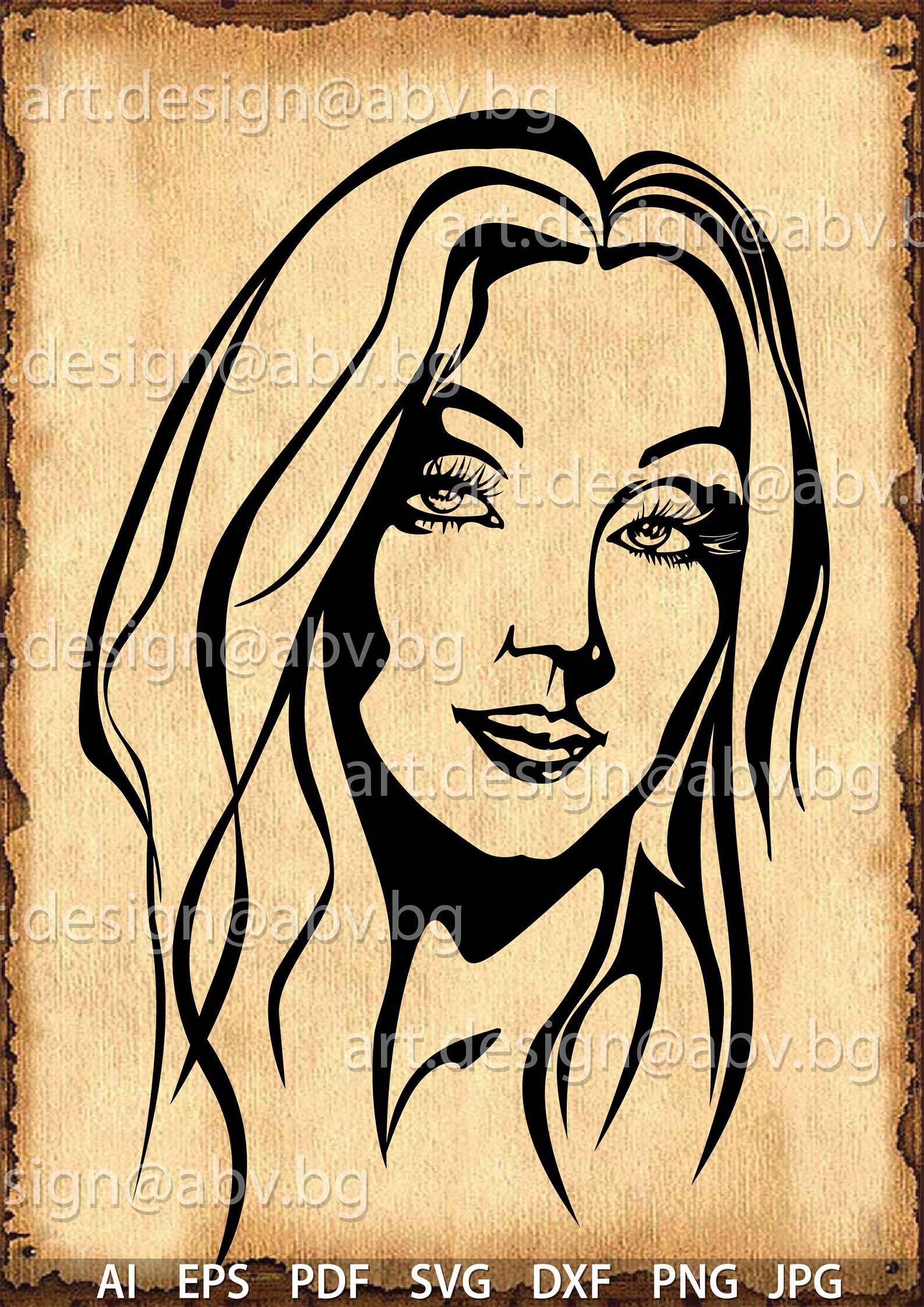 Vector WOMAN FACE, AI, Eps, Pdf, Svg, Dxf, Png, Jpg Download Files ...