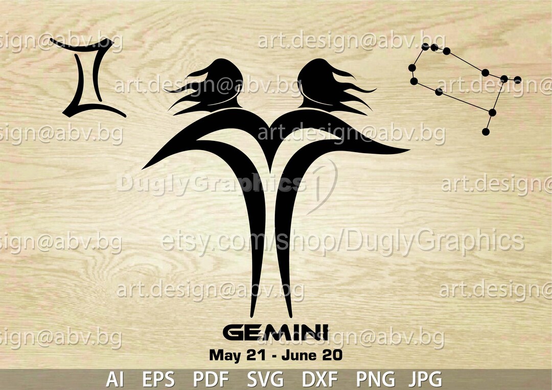 Gemini Zodiac Vector Graphic (digital Download) - Etsy