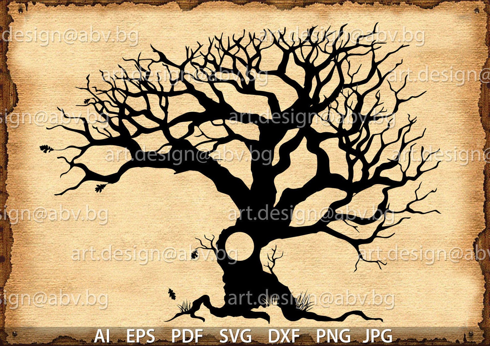 Vector OAK TREE AI Eps Pdf Svg Dxf Png Jpg Image | Etsy