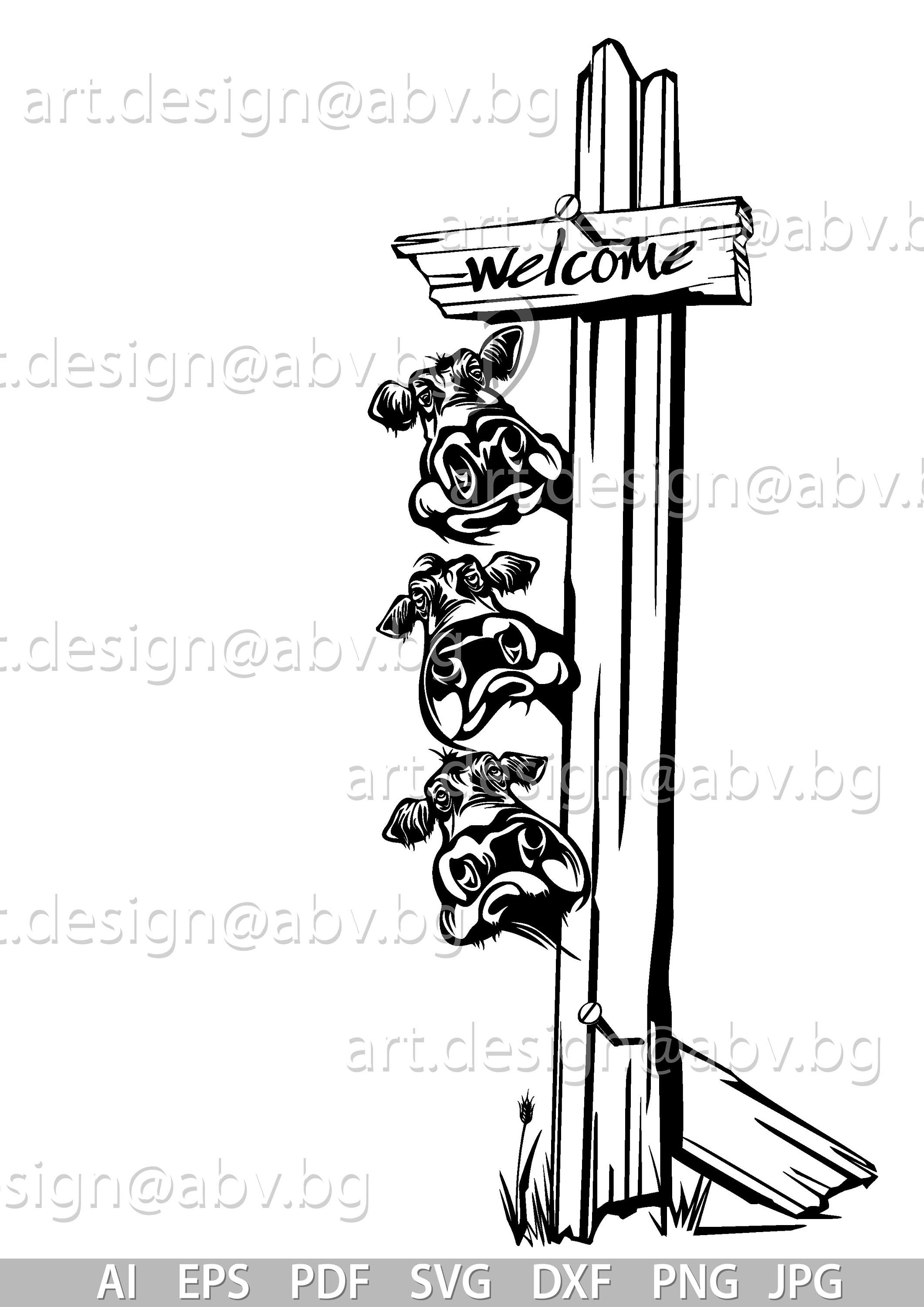 Vector WELCOME Cows Text Ai Eps Pdf Svg Dxf Png Jpg - Etsy Australia