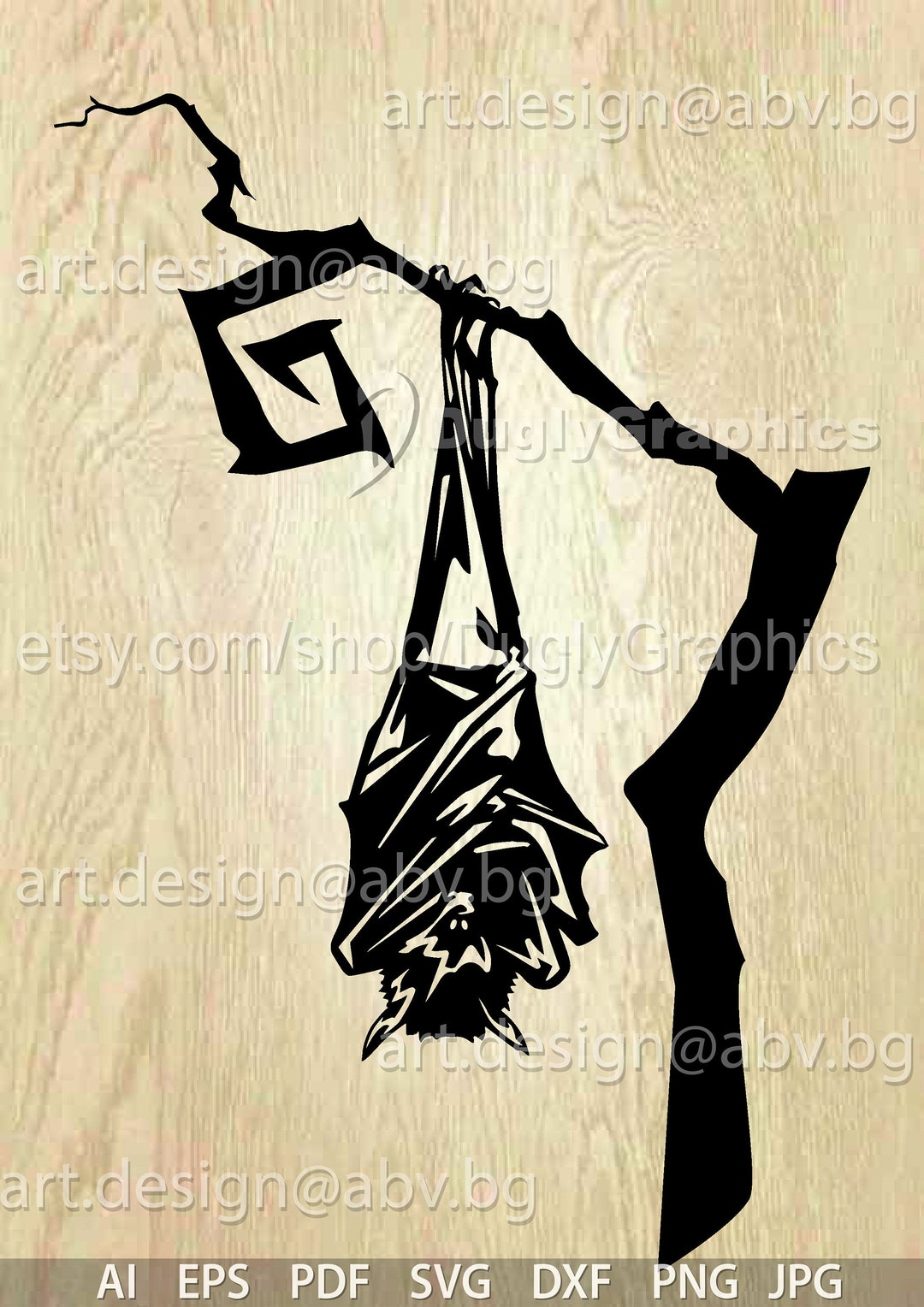 Sleeping Bat Vector Art: Halloween Graphic (digital Download) - Etsy