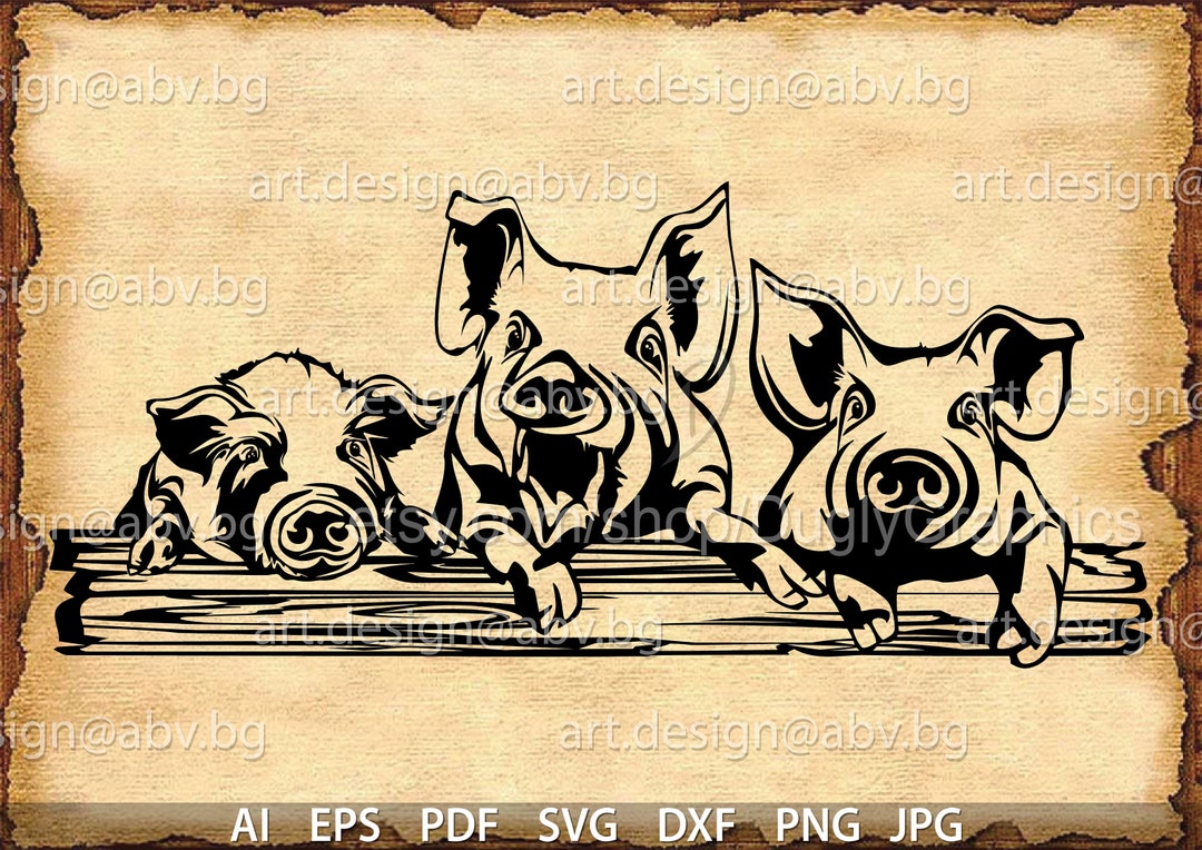 Vector ANIMAL FARM Pigs Svg Ai Eps Pdf Dxf Png Jpg Download, Digital ...