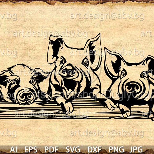 Pig Instant Digital Download Svg Png Dxf and Eps Files - Etsy