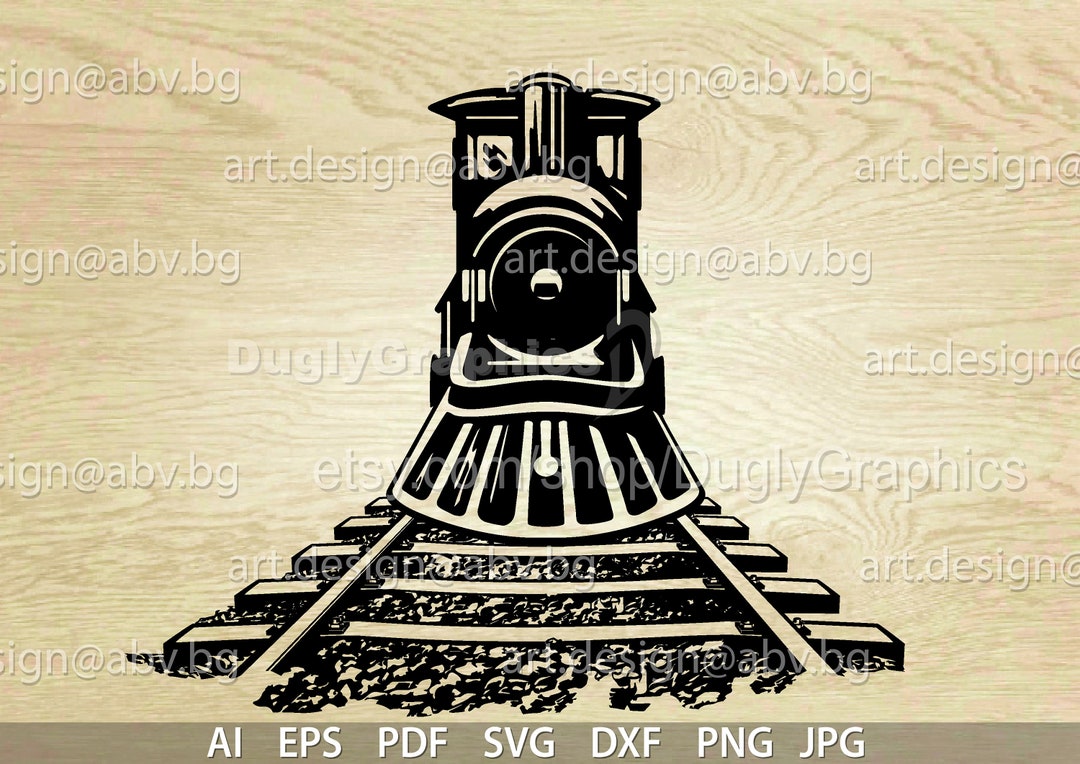 Train Tracks Vector Art, Railroad Engine Clipart (digital Download) - Etsy