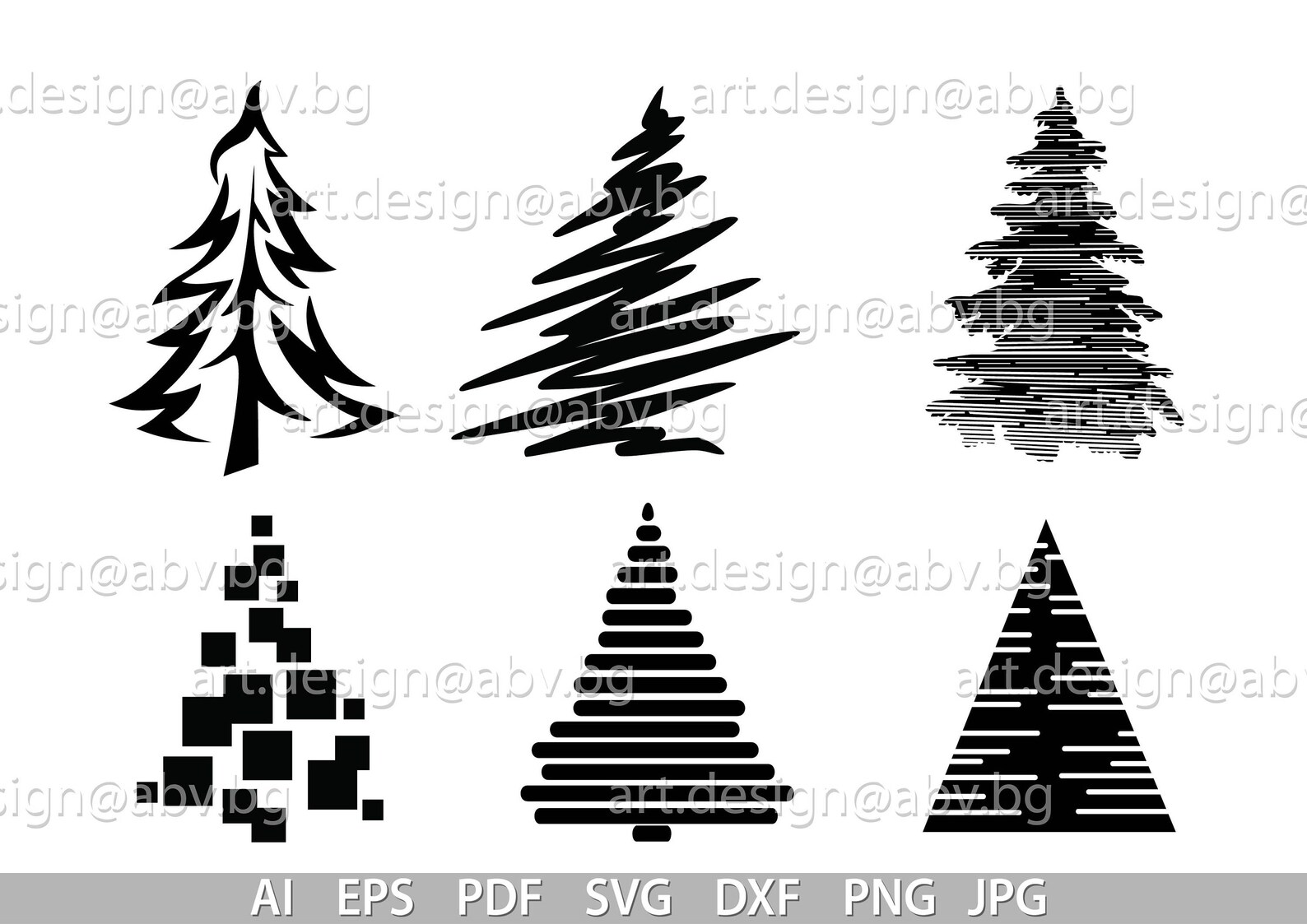 Vector TREES Stylized SVG DXF Ai Eps Png Pdf Jpg - Etsy