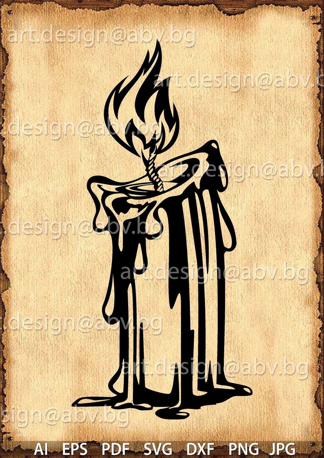 Vector CANDLE, Fire, Ai, Eps, Pdf, Svg, Dxf, Png, Jpg Instant Download ...