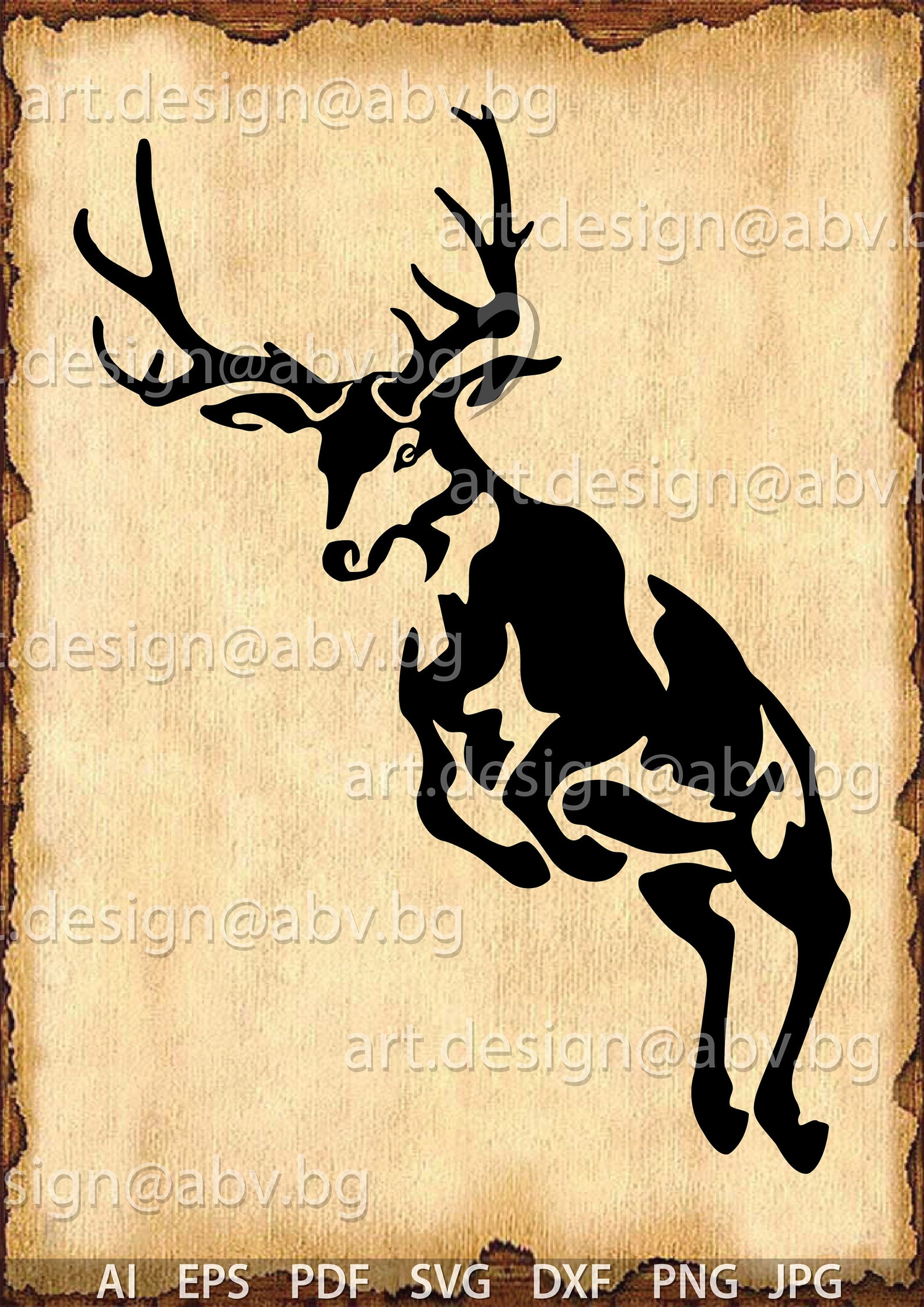 Vector DEER AI Eps Pdf Svg Dxf Png Jpg Download | Etsy