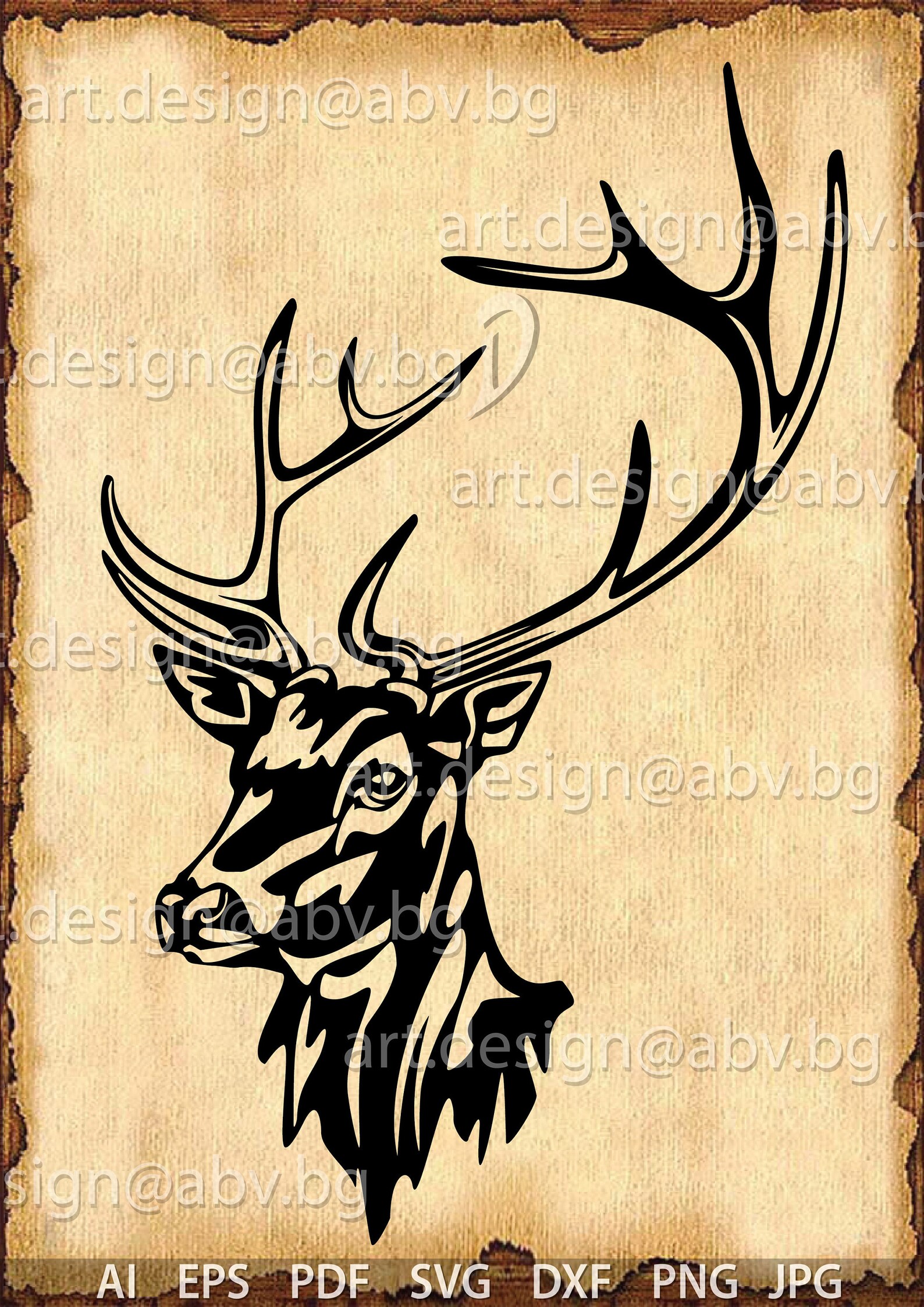 Vector WHITE TAIL STAG Deer Head Ai Eps Pdf Svg Dxf | Etsy