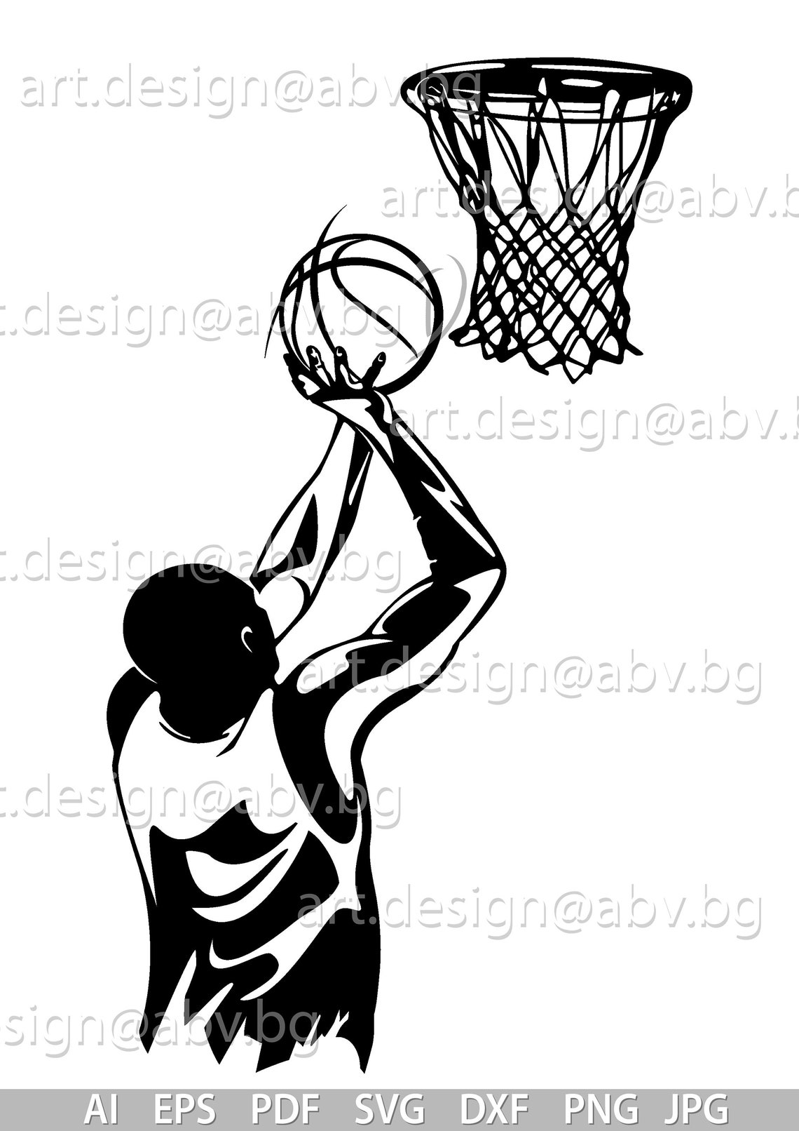 Vector BASKETBALL Hoop Man Ai Eps Pdf SVG Dxf Png Jpg - Etsy