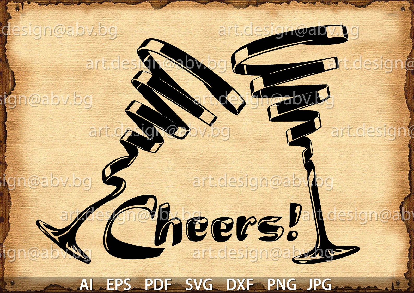 Vector CHEERS Glass SVG AI Png Eps Pdf Dxf Jpg - Etsy