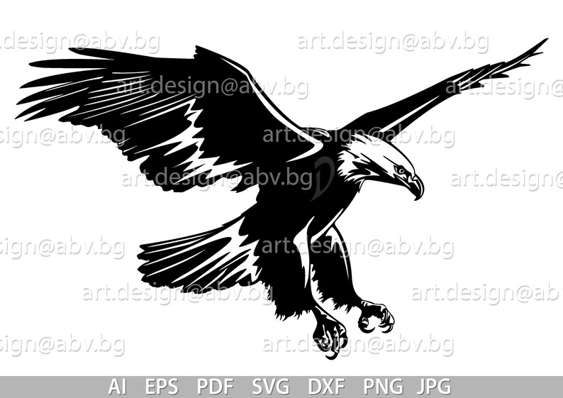 Vector EAGLE AI Eps Pdf Svg Dxf Png Jpgdownload Files - Etsy