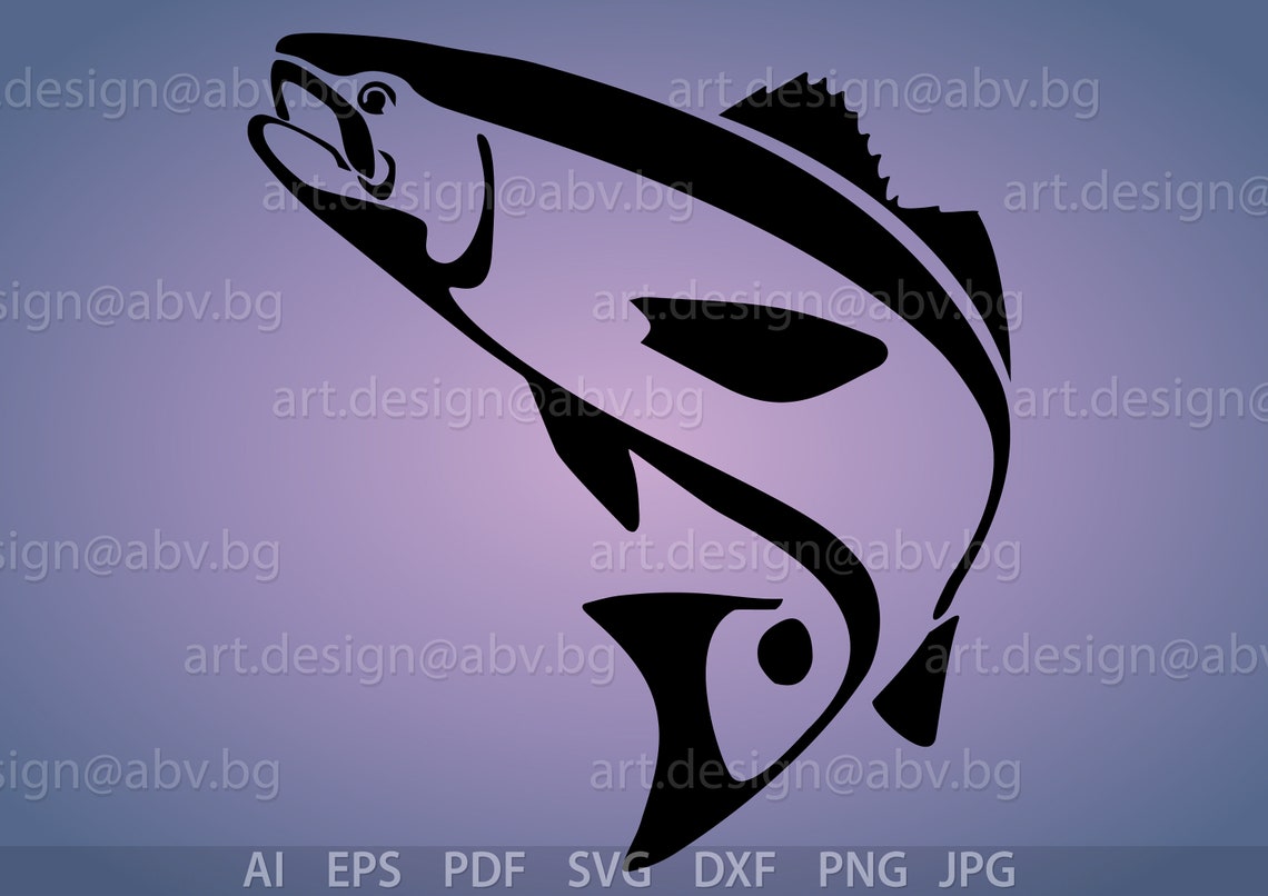 Vector RED FISH AI Eps Pdf Png Svg Dxf Jpg Image | Etsy