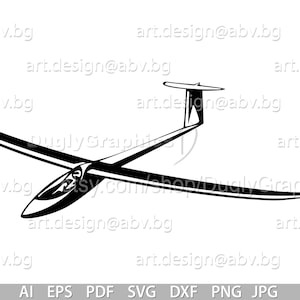 Vector SAILPLANE, SVG, Dxf, AI, Eps, Pdf, Png, Jpg Download, Glider ...