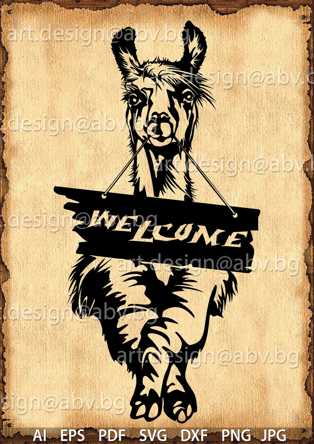 Vector WELCOME, Text, Alpaca, AI, Eps, PNG, Pdf, Svg, Dxf, Jpg Download ...