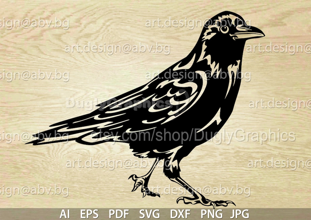 Vector CROW, AI, Eps, Pdf, Svg, Dxf, Png, Jpg Download Files, Digital ...