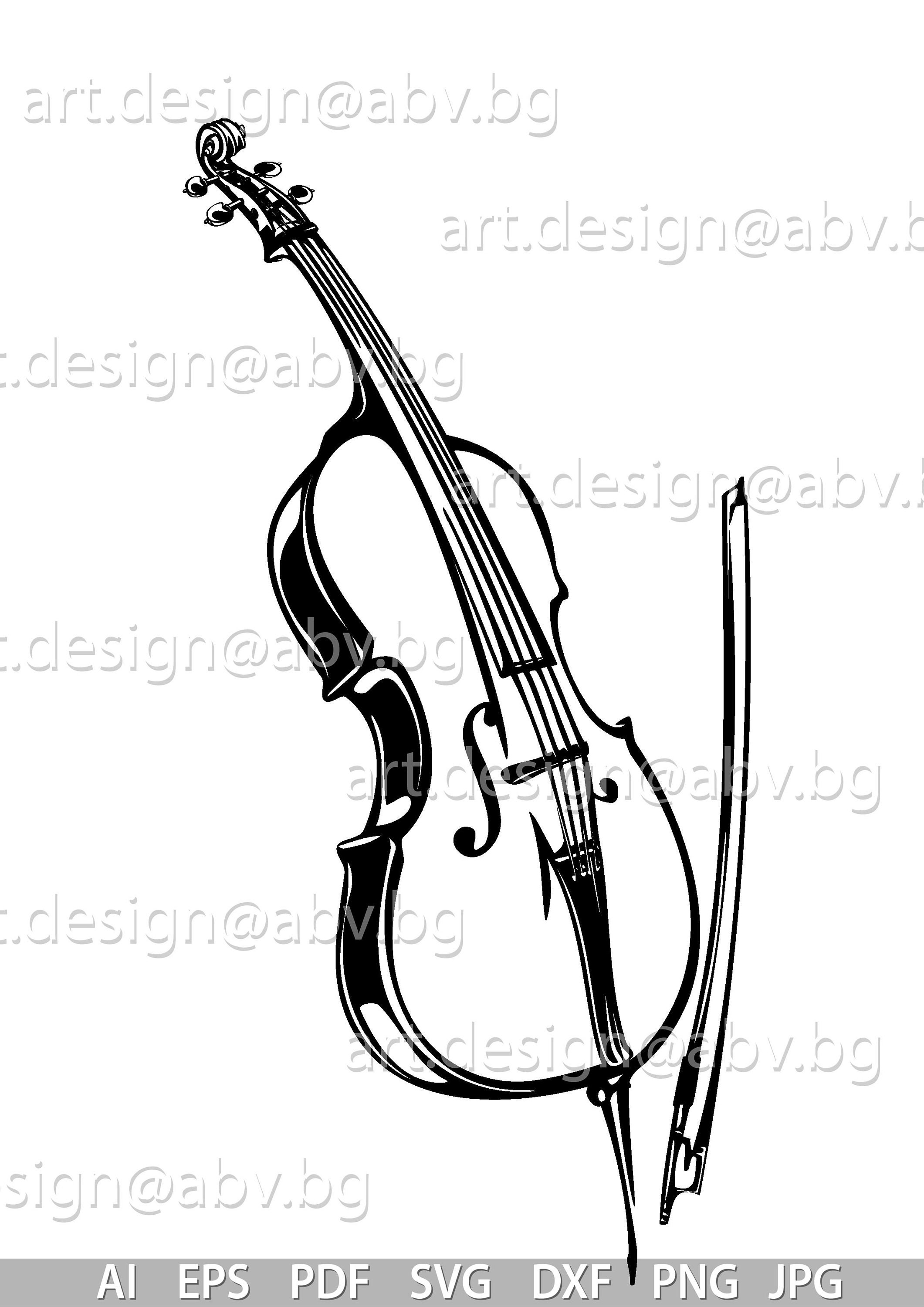 Cello Bow Drawing