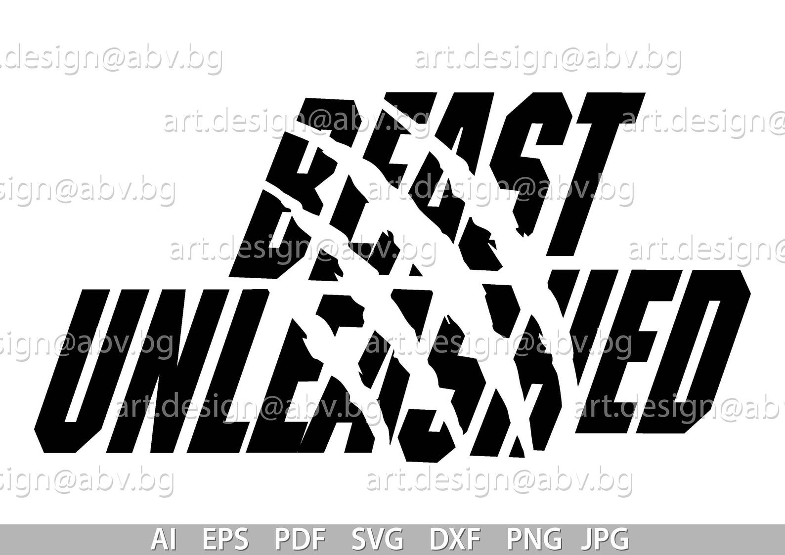 Vector BEAST UNLEASHED text paw ai epspdf png dxf svg | Etsy