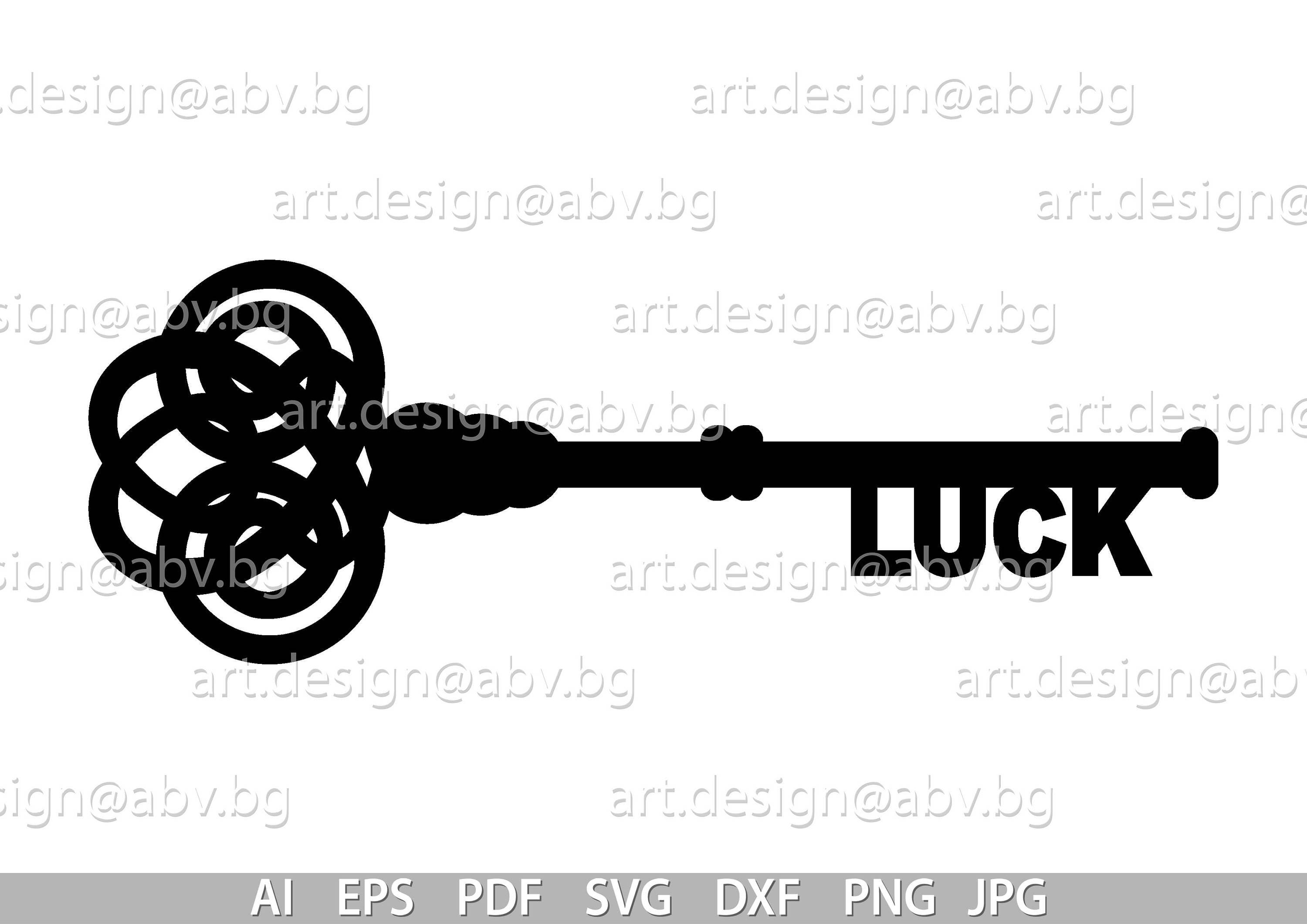 Vector KEY Luck AI Eps Pdf Svg Dxf Png Jpg Download | Etsy