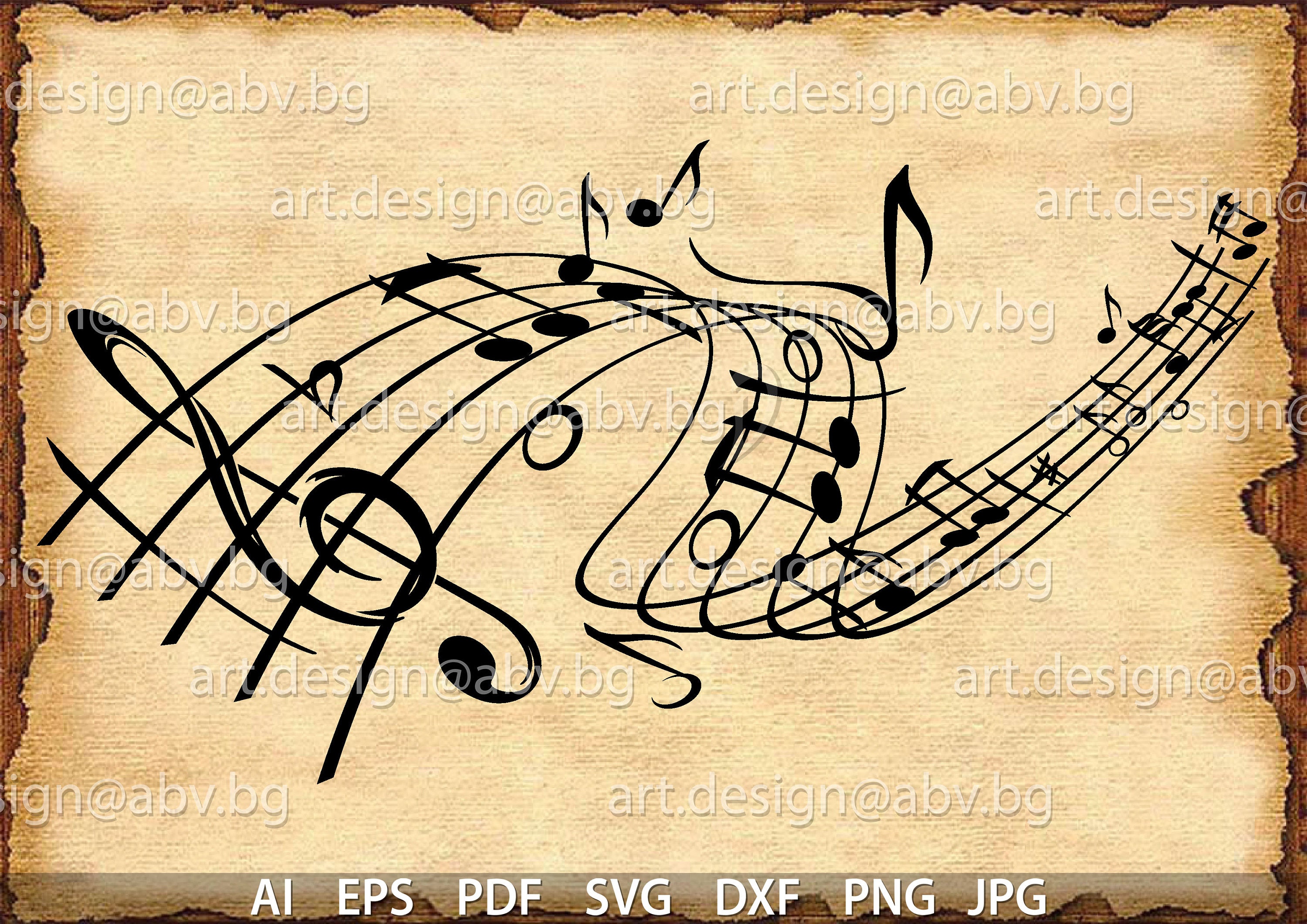 Vector MUSICAL NOTES AI Eps Png Pdf Svg Dxf Jpg | Etsy Canada