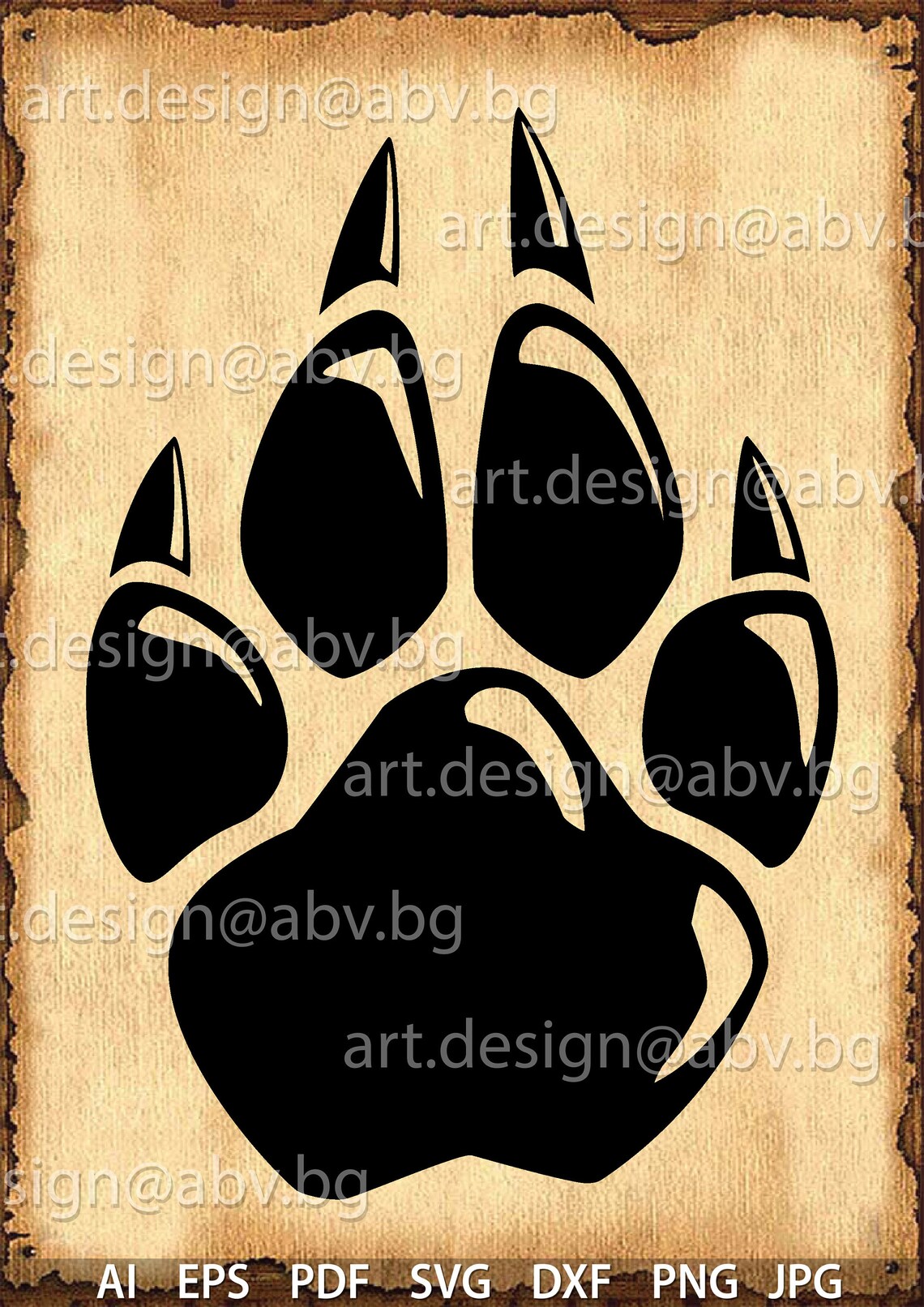 Vector PAW AI Eps Pdf Svg Dxf Png Jpg Image Download - Etsy