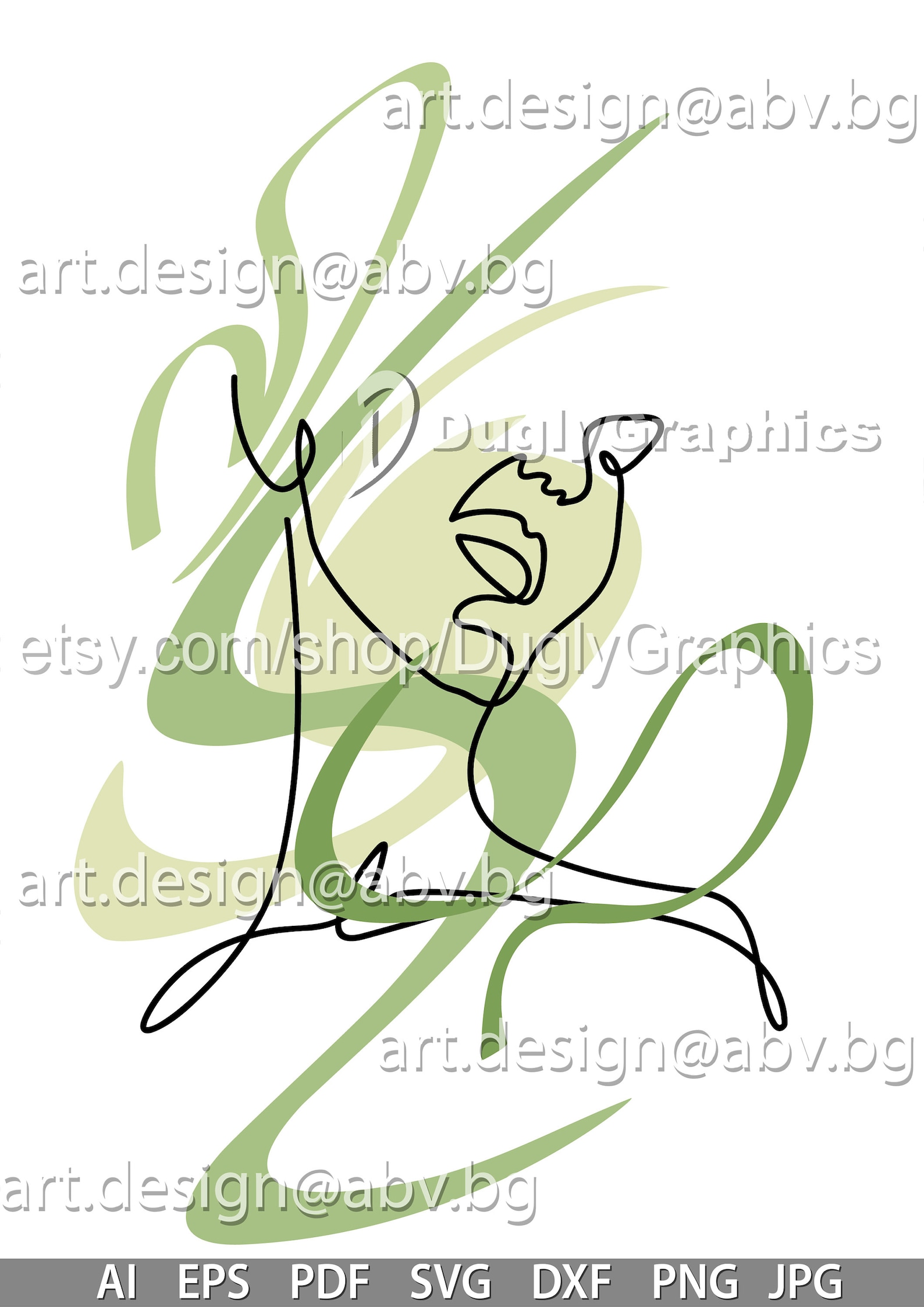 Vector FACE in Green AI Eps Pdf Svg Dxf Png Jpg - Etsy