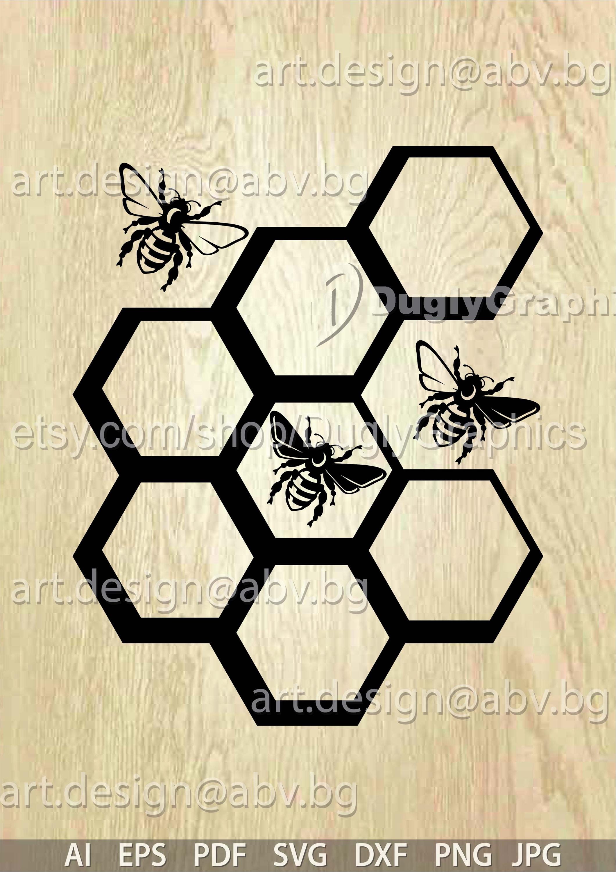 Vector Bees and Beehive Clipart (svg, Dxf, Png, Jpg) (digital Download ...