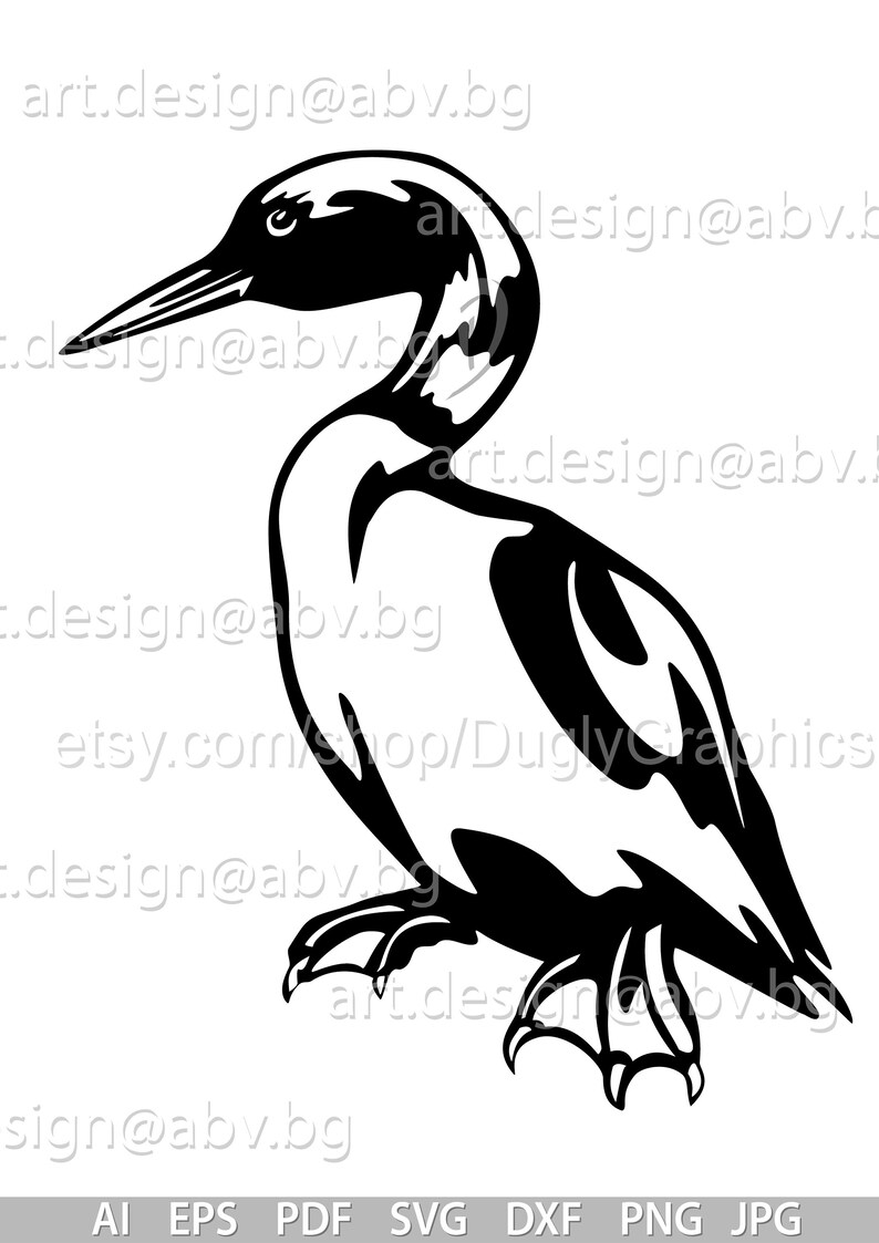 Vector COMMON LOON AI Eps Pdf Png Svg Dxf Jpg Image - Etsy