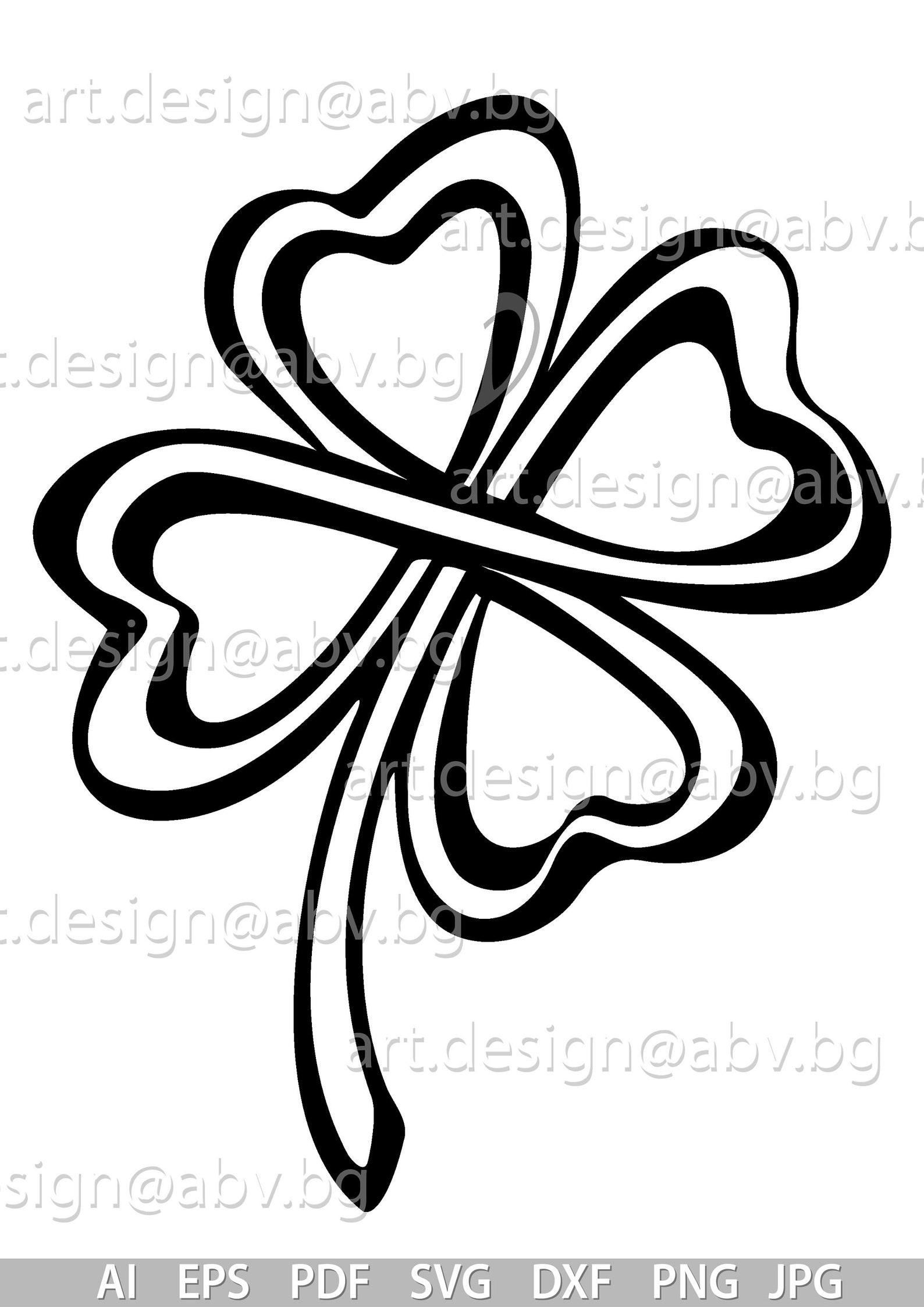 Vector CLOVER AI Eps Png Pdf Svg Dxf Jpg Download Four | Etsy