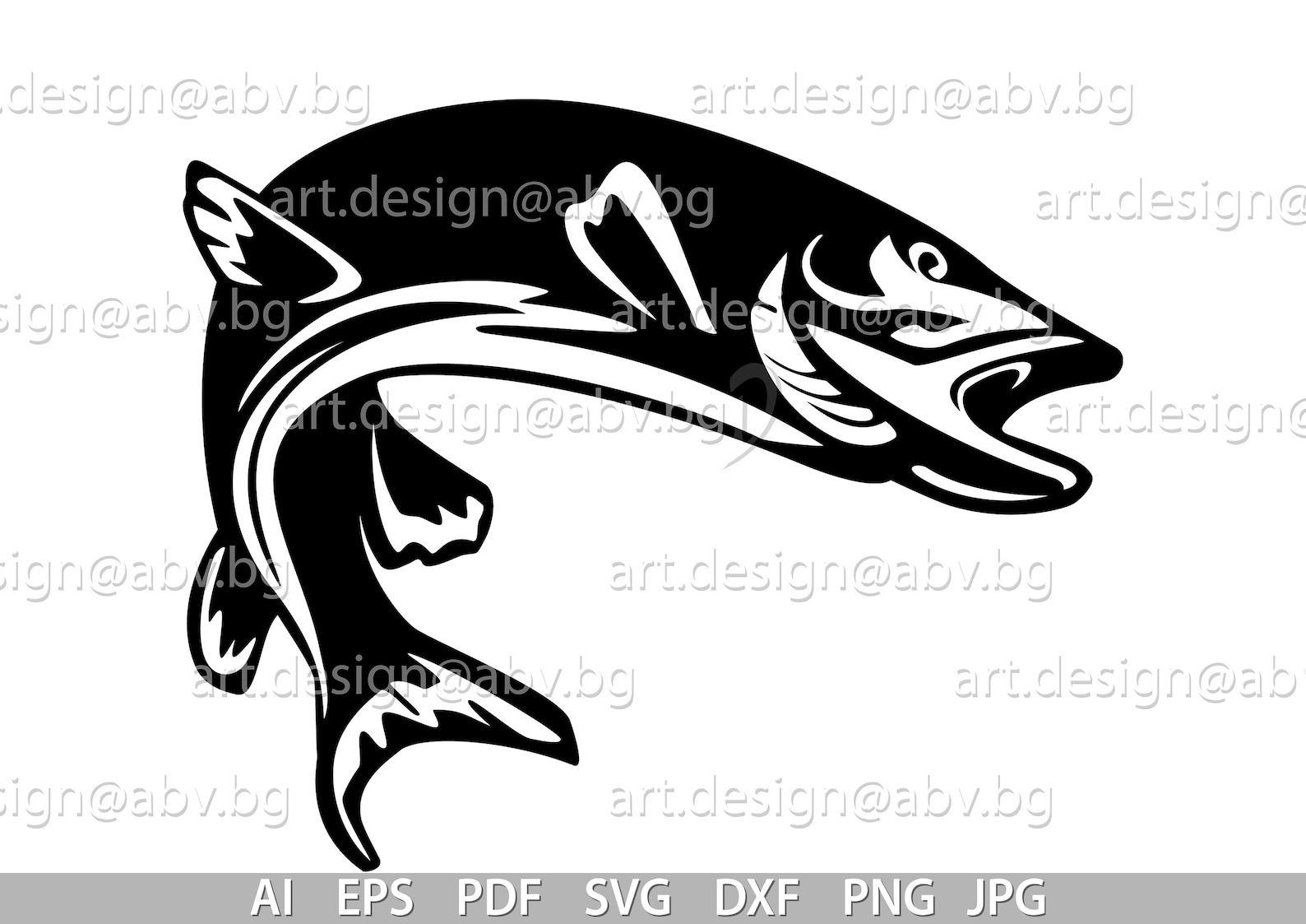 Vector FISH Northern Pike Ai Eps Pdf Png Svg Dxf Jpg - Etsy
