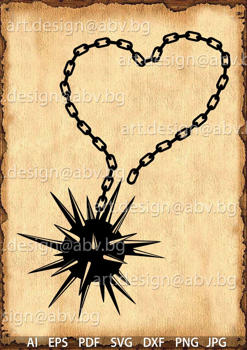 Vector HEART MACE Love AI Eps Pdf Svg Dxf Png Jpg - Etsy