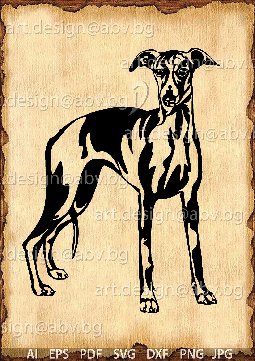 Vector DOG, Whippet, SVG, DXF, Ai, Png, Pdf, Eps, Jpg Download, Digital ...