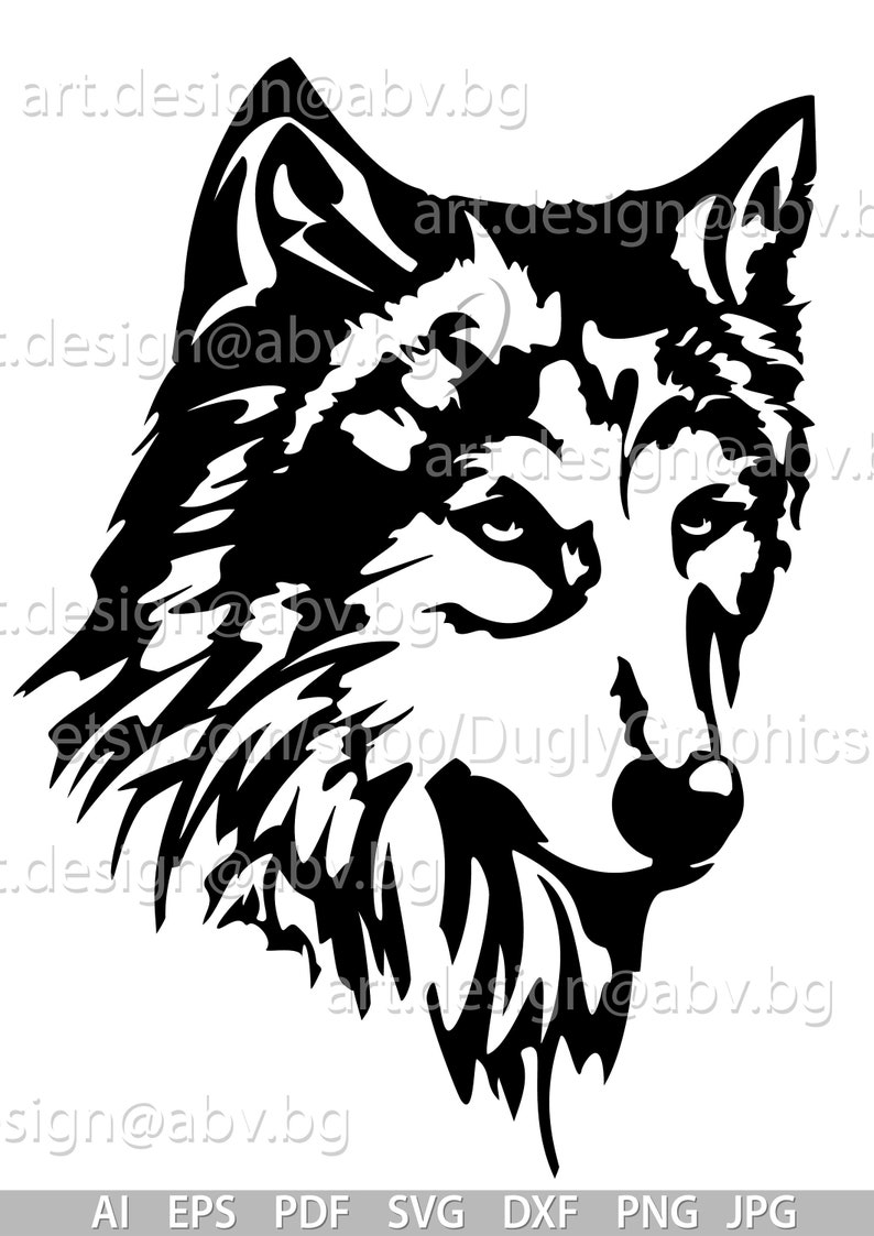 Vector WOLF AI Eps Pdf SVG Dxf Png Jpg Download - Etsy