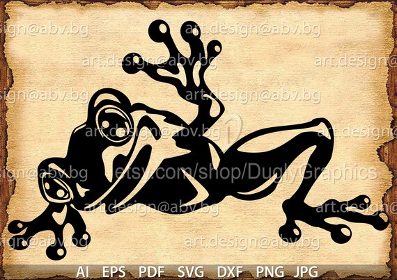 Vector FROG Hand up AI Pdf Eps Svg Dxf Png Jpg Download | Etsy