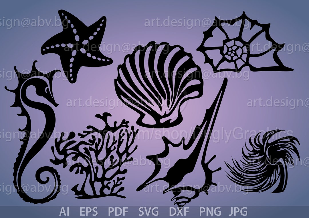 Vector OCEAN ANIMALS Drawing, Ai Eps Pdf Svg Dxf Png Jpg Image Graphic ...