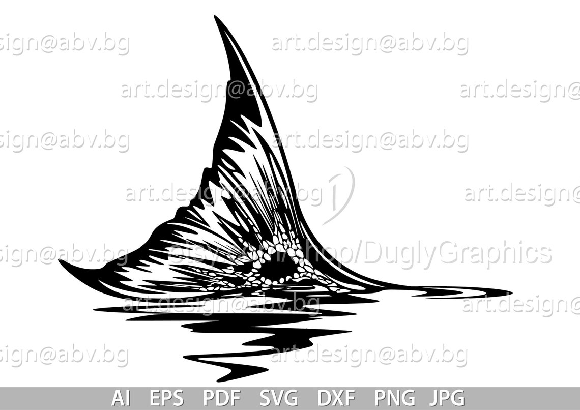 Vector RED FISH FIN Drawing, Ai, Eps, Pdf, Png, Svg, Dxf, Jpg Image ...