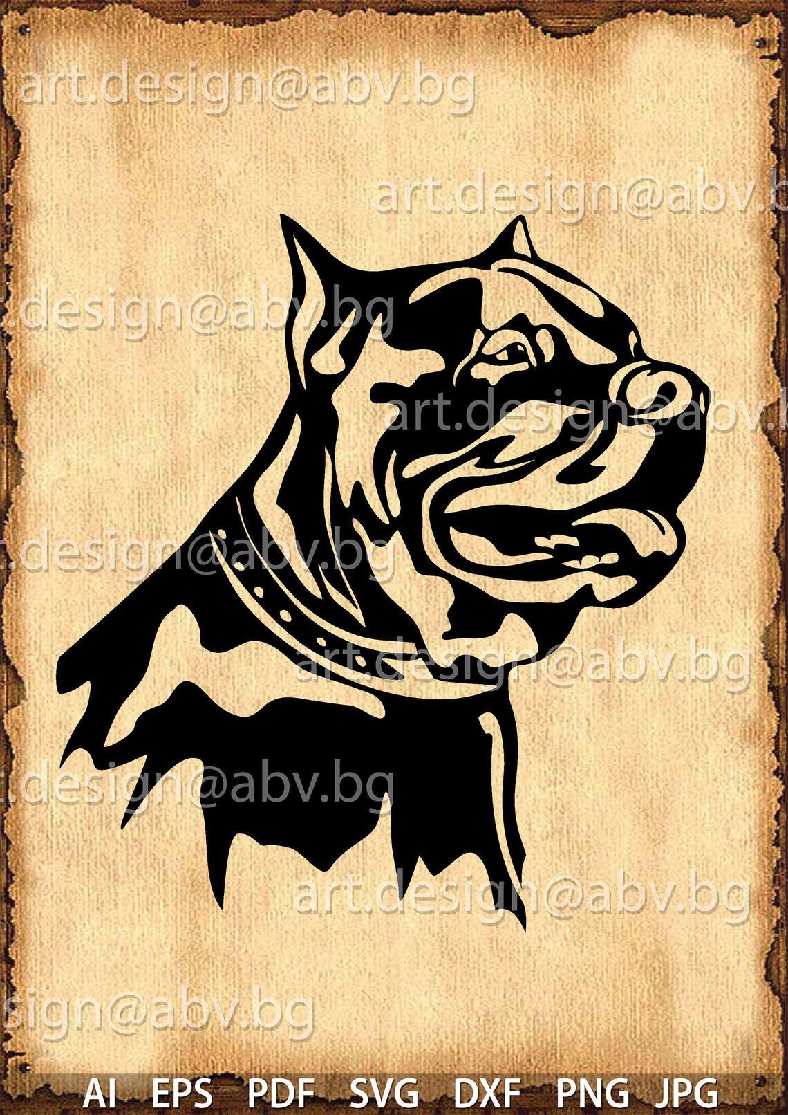 Vector DOG PITBULL Ai Eps Pdf Svg Dxf Png Jpg Download | Etsy