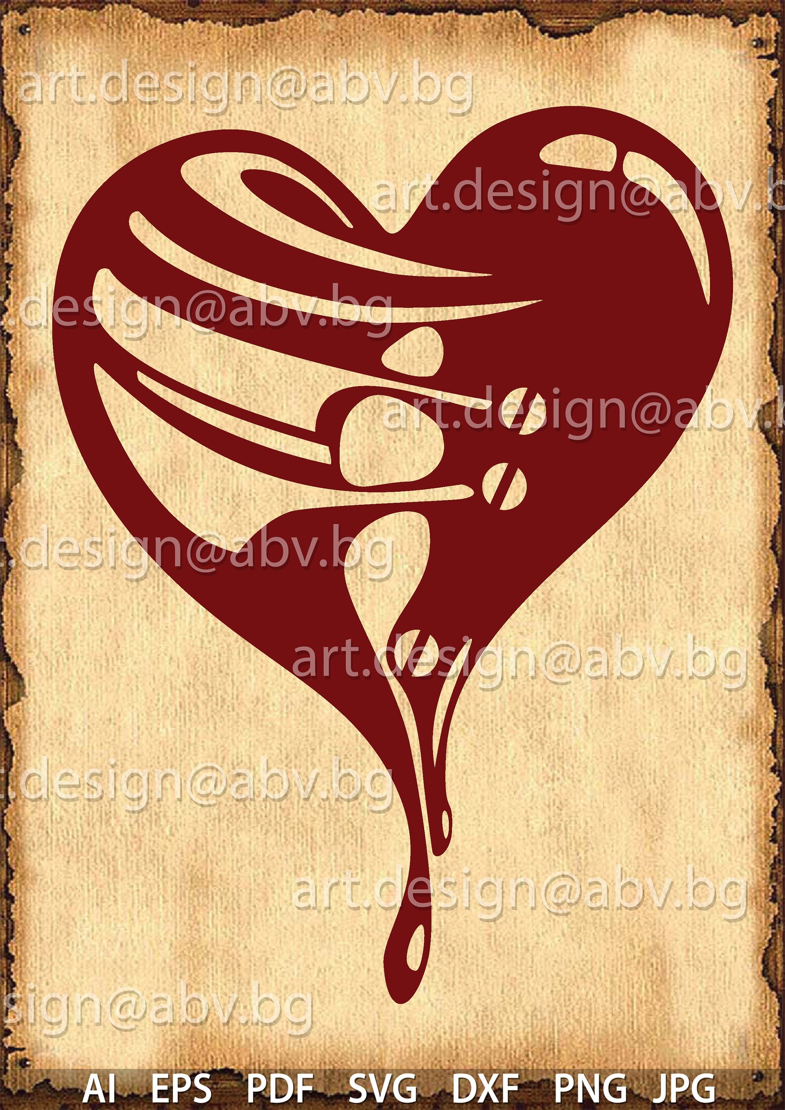 Vector HEART AI eps pdf png svg dxf jpg Download | Etsy