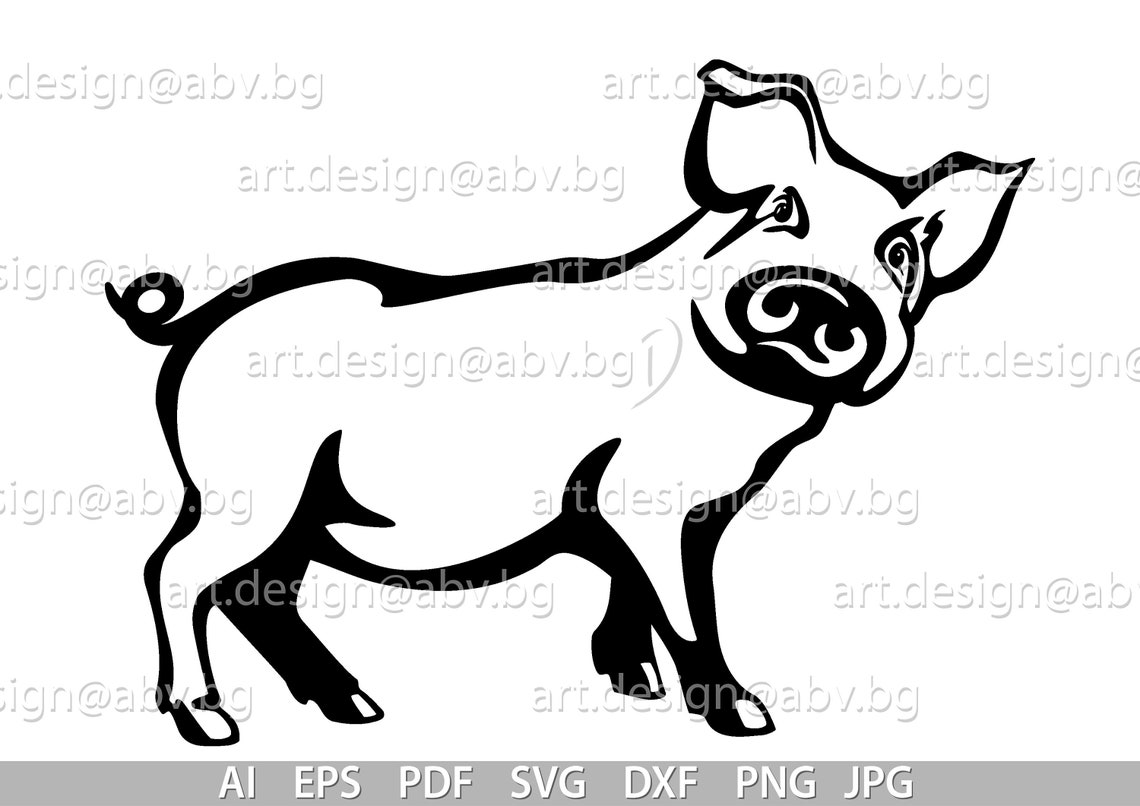 Vector PIG AI PNG Eps Pdf Svg Dxf Jpg Download Digital - Etsy