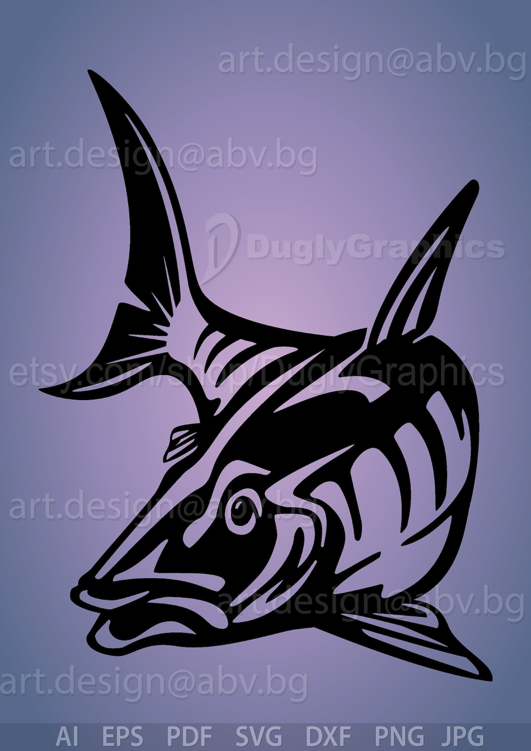 Vector BONEFISH, Ai, Eps, Pdf, Png, Svg, Dxf, Jpg Image Graphic Digital ...