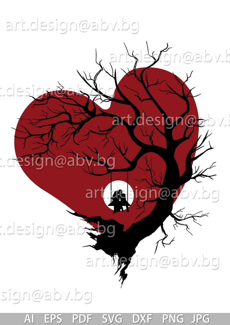 Wedding Tree Silhouette Vector Art (digital Download) - Etsy