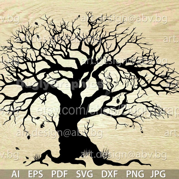 Oak Tree Svg - Etsy