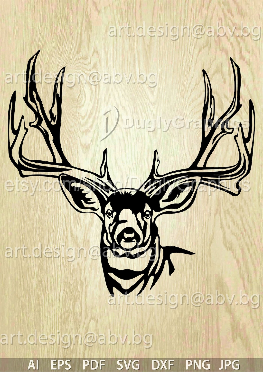 Mule Deer Buck Vector: Deer Head Graphic (digital Download) - Etsy